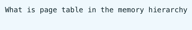 Solved What is page table in the memory hierarchy | Chegg.com