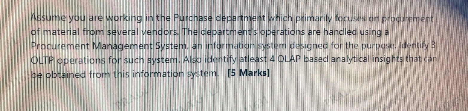 Solved Assume you are working in the Purchase department | Chegg.com