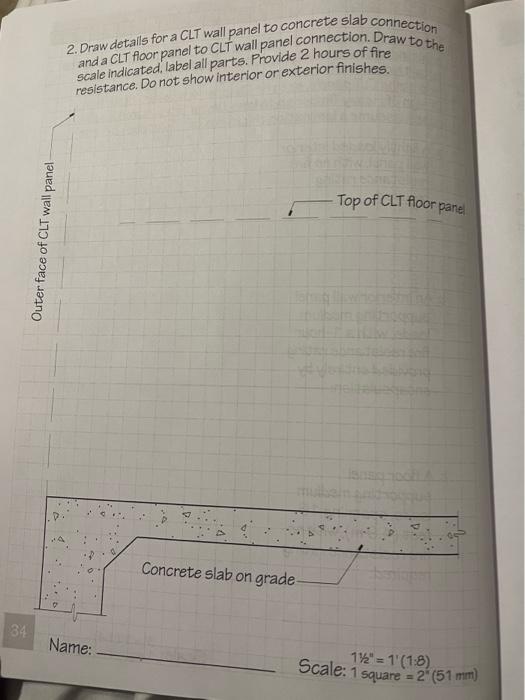 Solved 2. Draw detalls for a CLT wall panel to concrete slab | Chegg.com