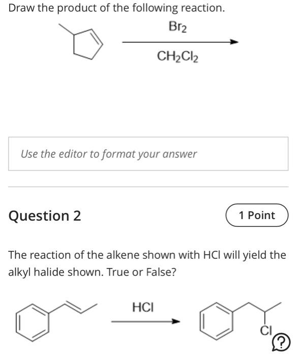 Solved Draw the product of the following reaction. Use the | Chegg.com