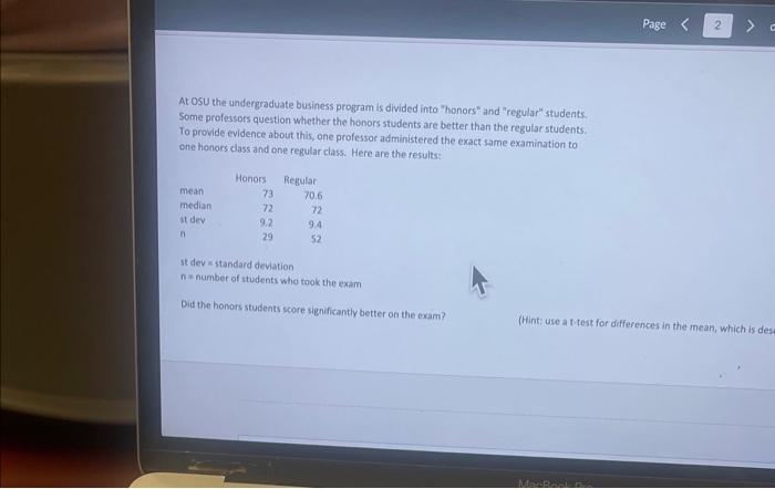 Solved At OSU the undergraduate business program is divided | Chegg.com