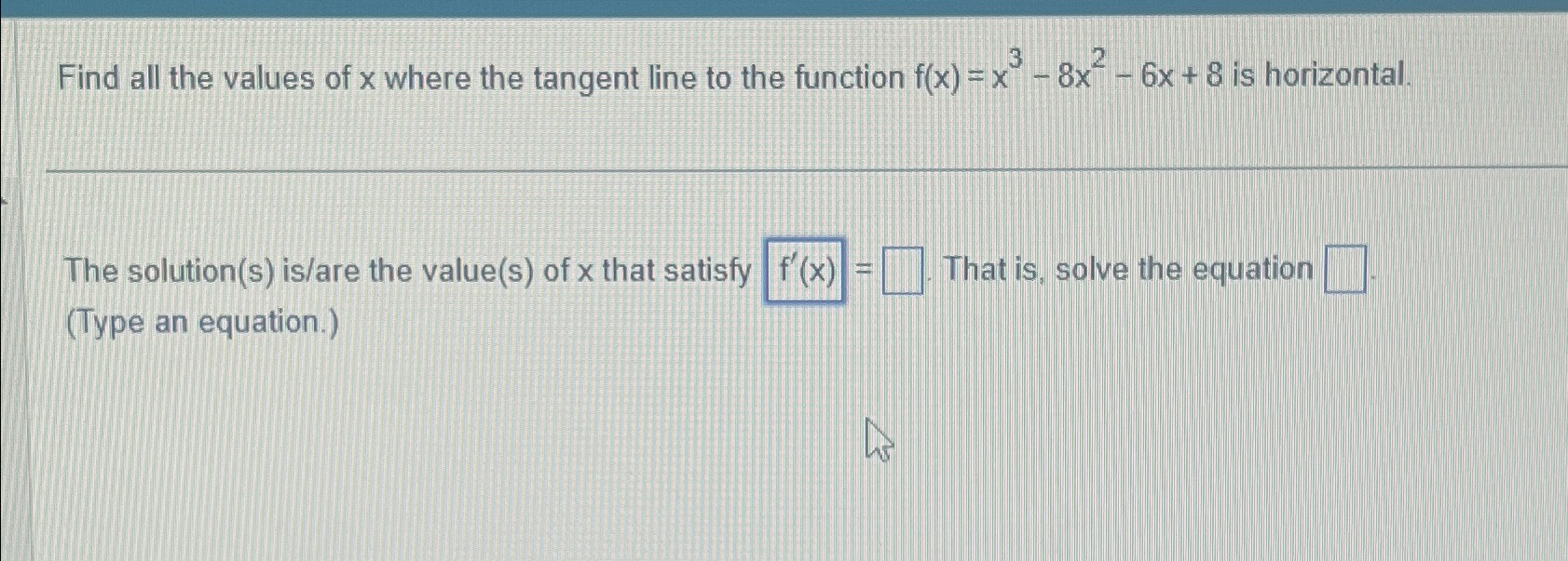 Solved Find all the values of x ﻿where the tangent line to | Chegg.com