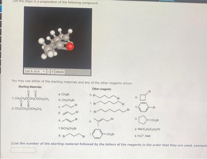 Solved List the steps in a preparation of the following | Chegg.com