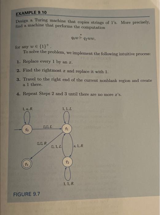 Solved b;b,R 7. What happens in Example 9.10 if the string w | Chegg.com