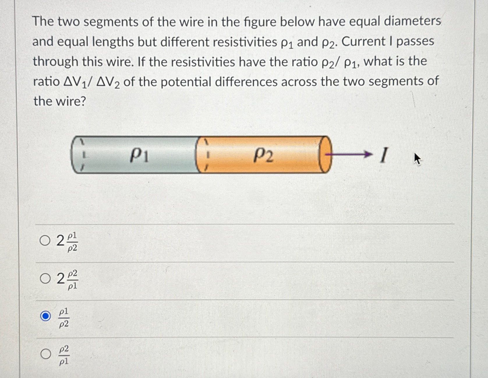 Solved The two segments of the wire in the figure below have | Chegg.com
