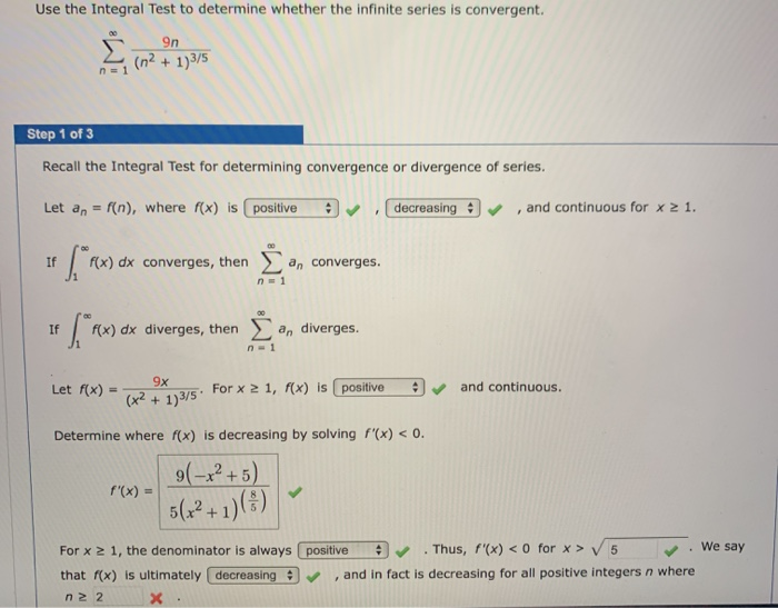 Solved Use the Integral Test to determine whether the | Chegg.com