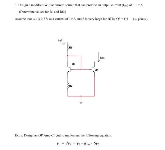 Solved 3. Design a modified-Widlar current source that can | Chegg.com