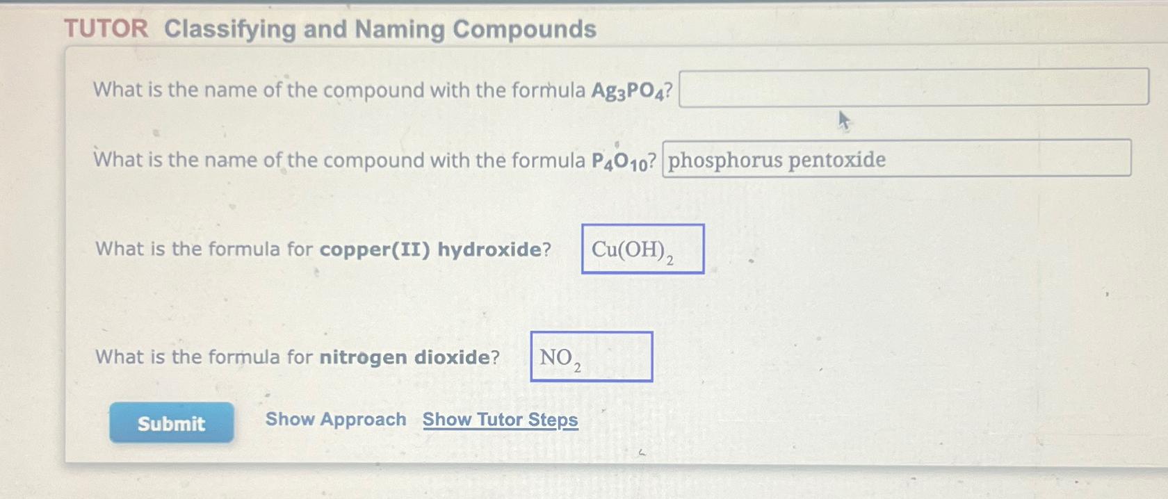 Solved TUTOR Classifying and Naming CompoundsWhat is the | Chegg.com