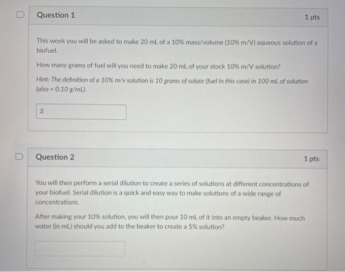 Solved This week you will be asked to make 20 mL of a | Chegg.com