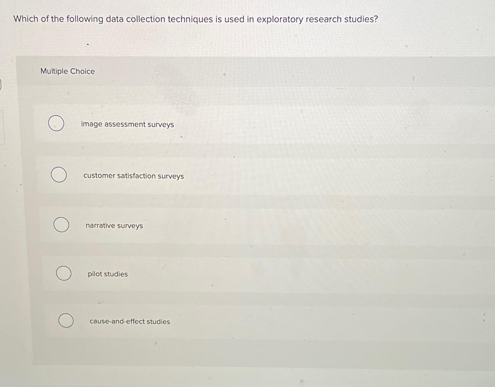 Solved Which of the following data collection techniques is | Chegg.com