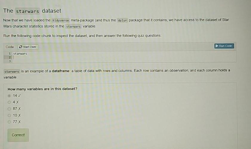 Solved The starwars datasetNow that we have loaded the | Chegg.com