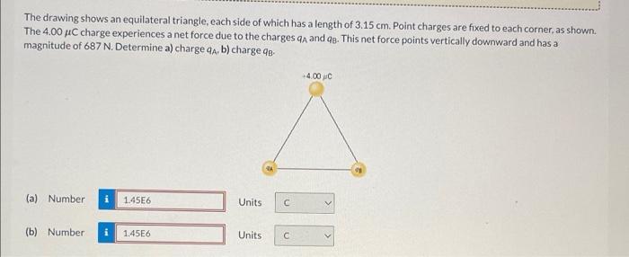 Solved The drawing shows an equilateral triangle, each side | Chegg.com