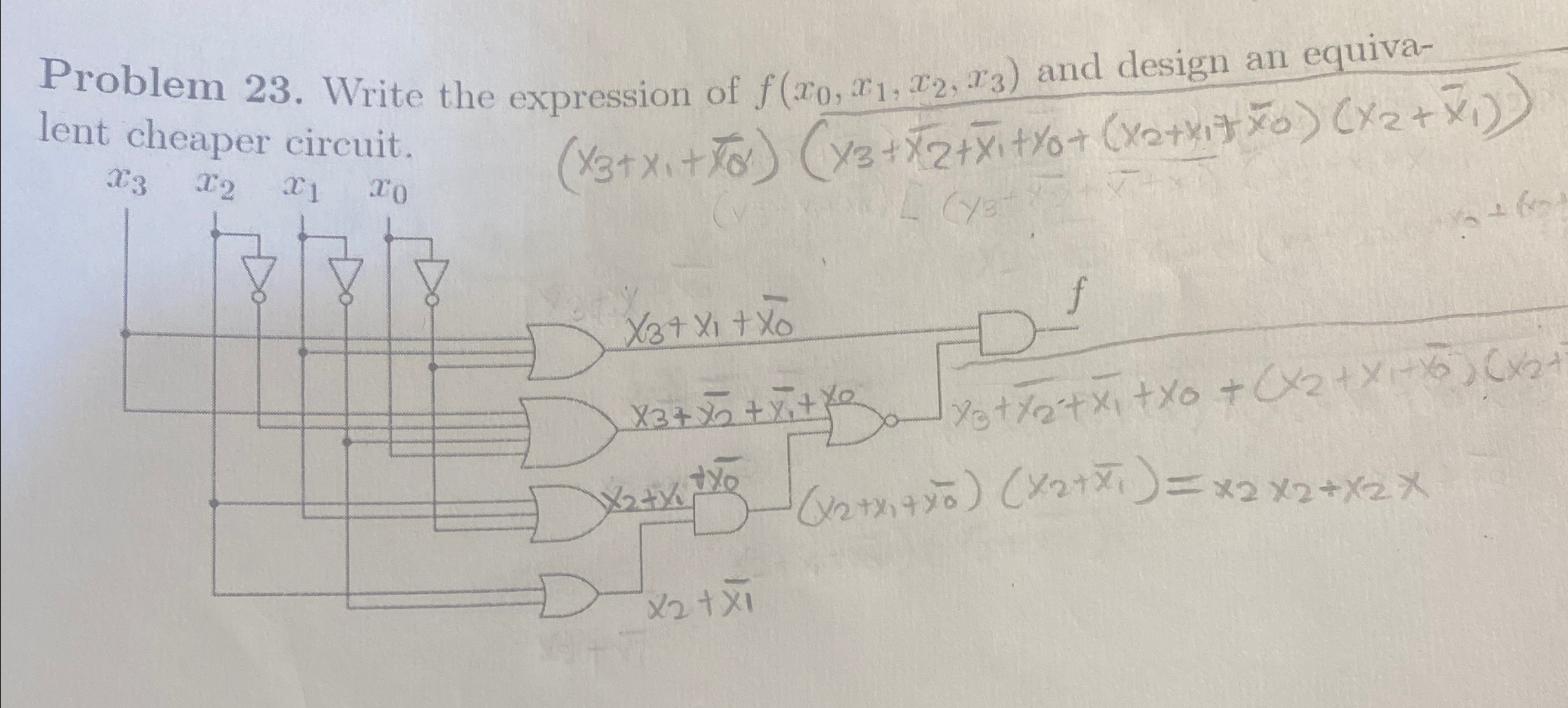 Solved Problem 23. ﻿Write the expression of f(x0,x1,x2,x3) | Chegg.com