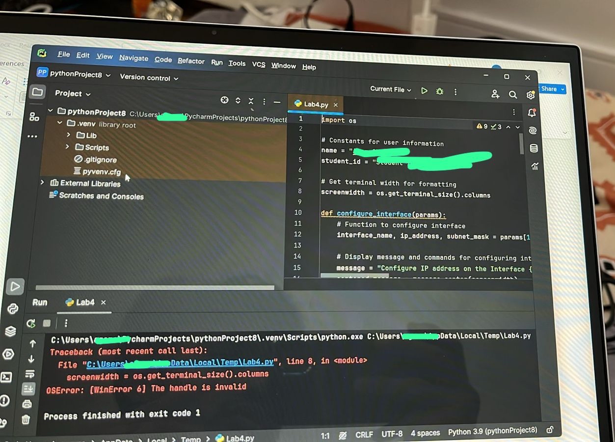 Solved Help me fix this error in python i use py charm and | Chegg.com