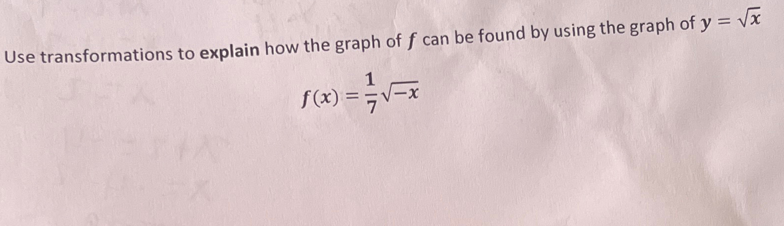 Solved Use transformations to explain how the graph of f | Chegg.com