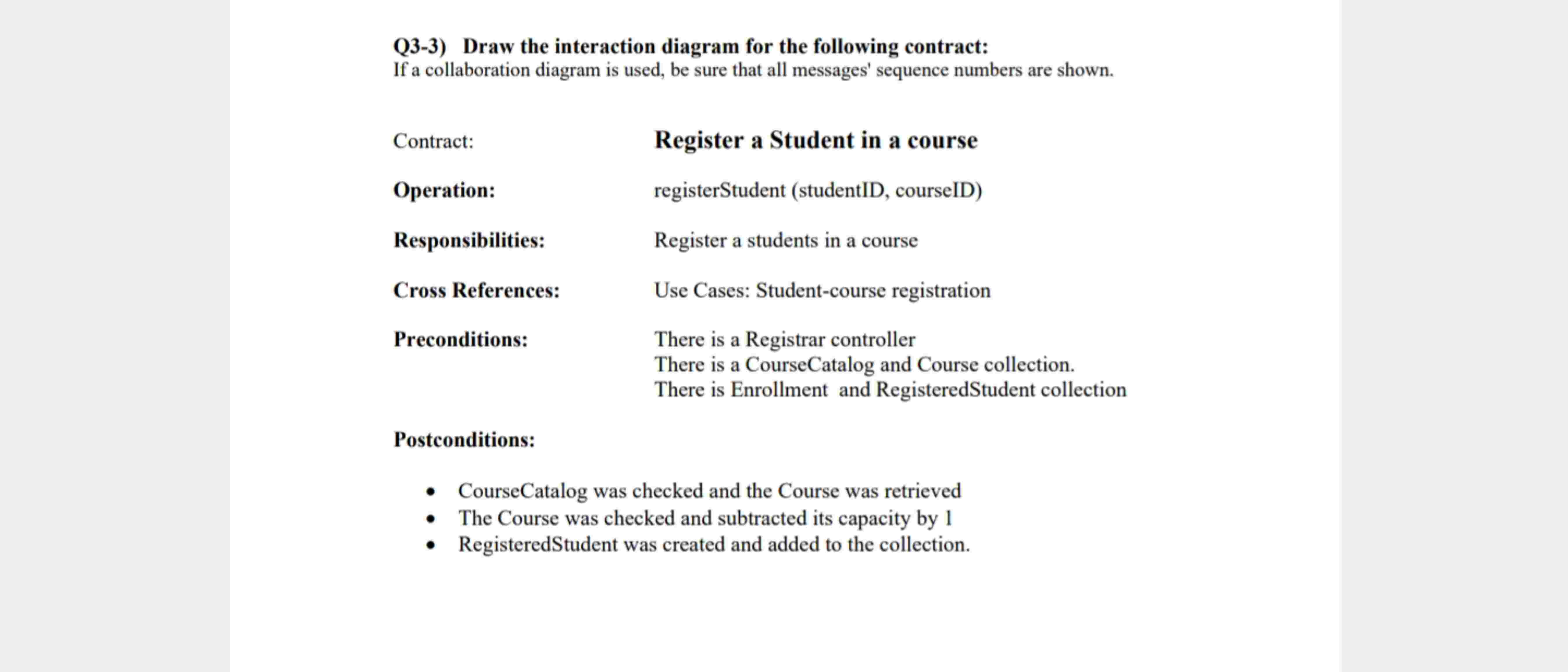 Q3-3) ﻿Draw the interaction diagram for the following | Chegg.com