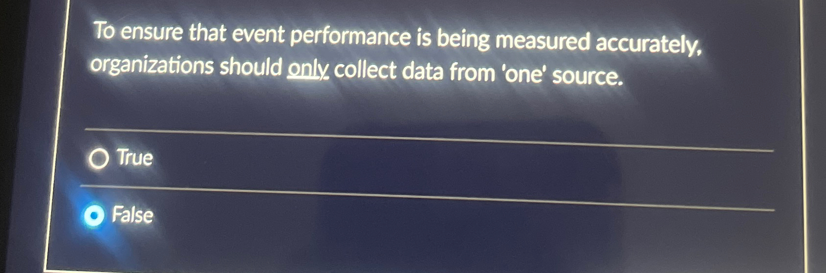 Solved To ensure that event performance is being measured | Chegg.com