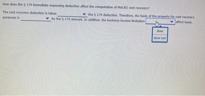 Solved How does the $ 179 immediate expensing deduction | Chegg.com