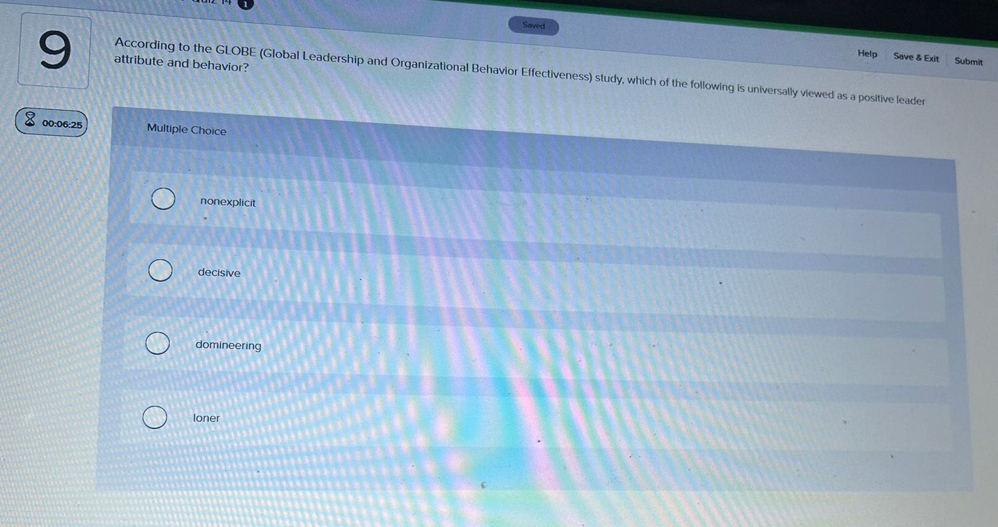 Solved SavedHelpSave & ExitSubmitAccording to the GLOBE | Chegg.com
