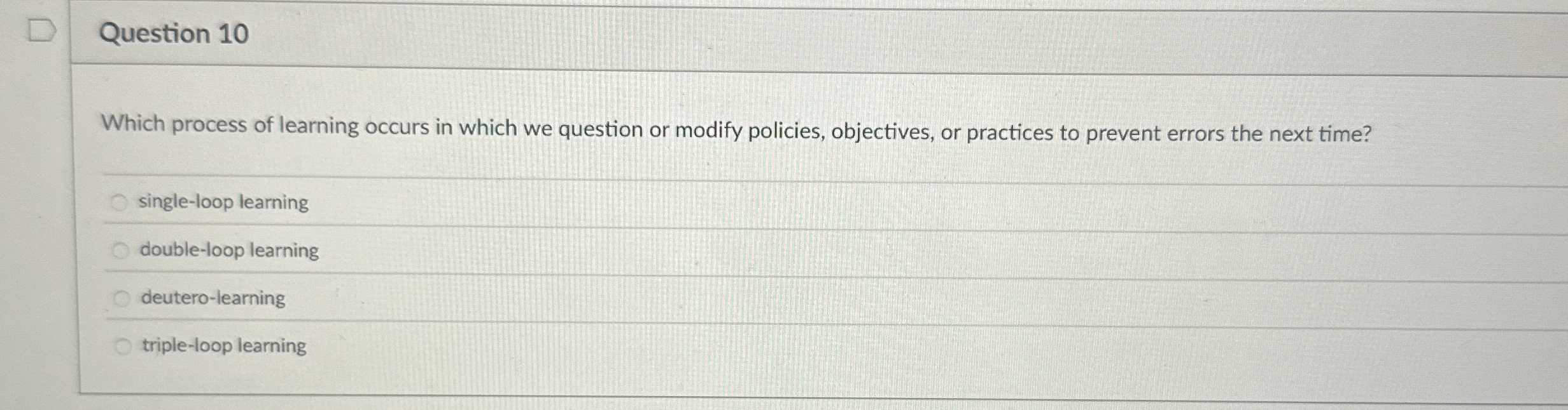 Solved Question 10Which process of learning occurs in which | Chegg.com
