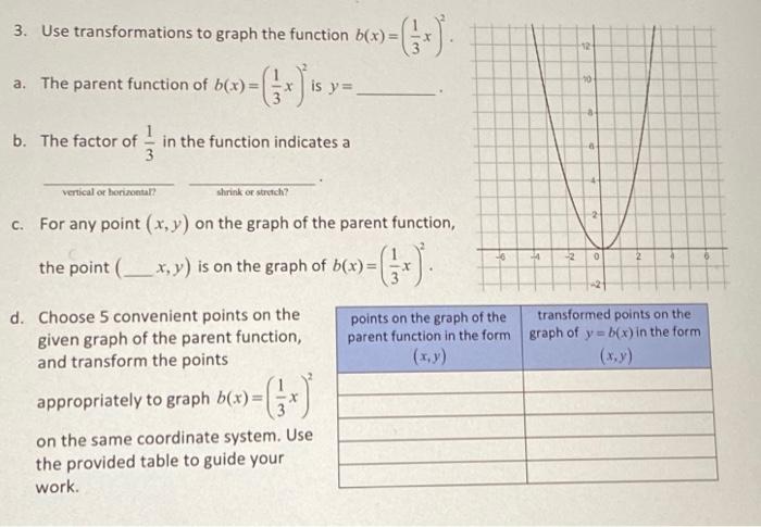 Solved 3. Use transformations to graph the function b(x) = | Chegg.com