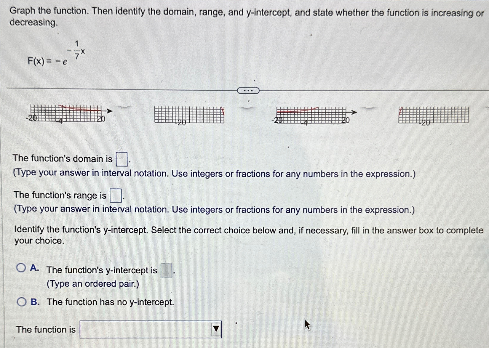 Solved Graph the function. Then identify the domain, range, | Chegg.com