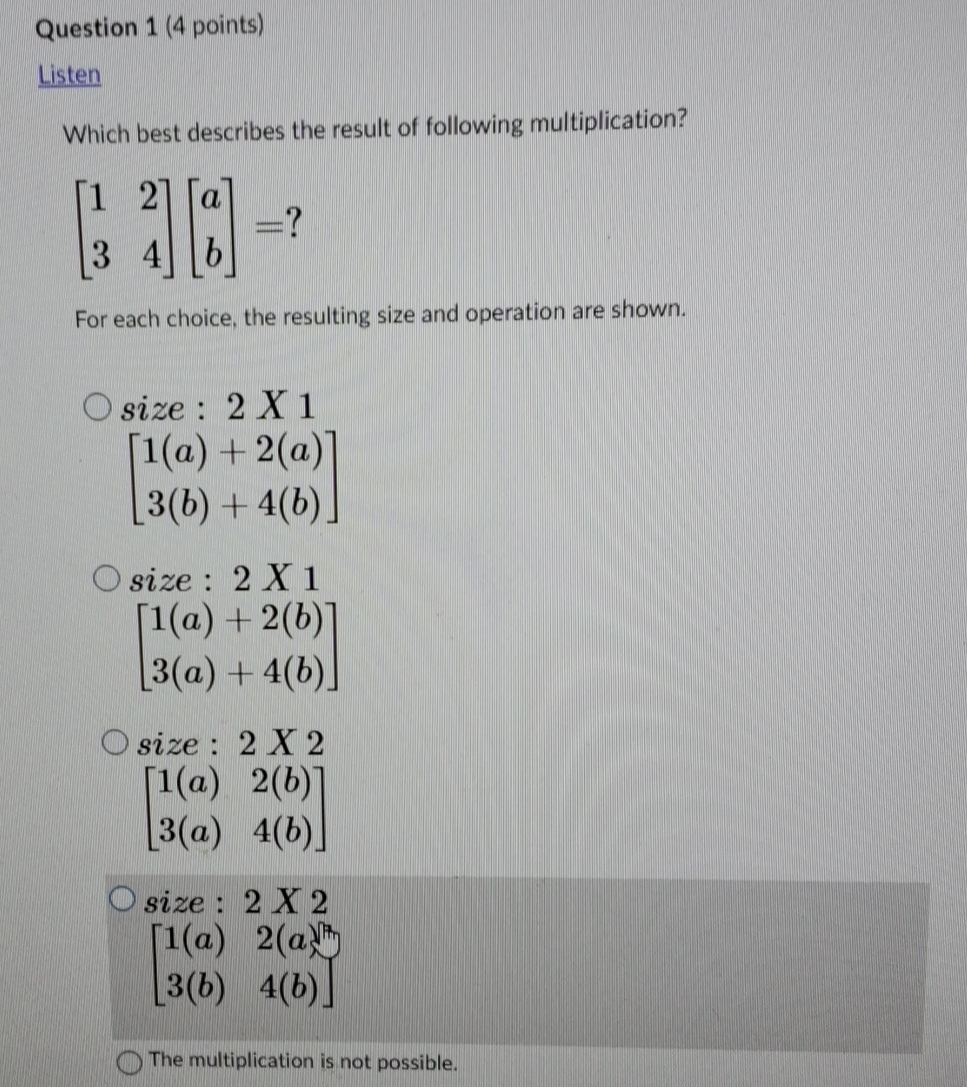 Solved Question 1 (4 points)ListenWhich best describes the | Chegg.com Solved Question 1 (4 points)ListenWhich best describes the | Chegg.com