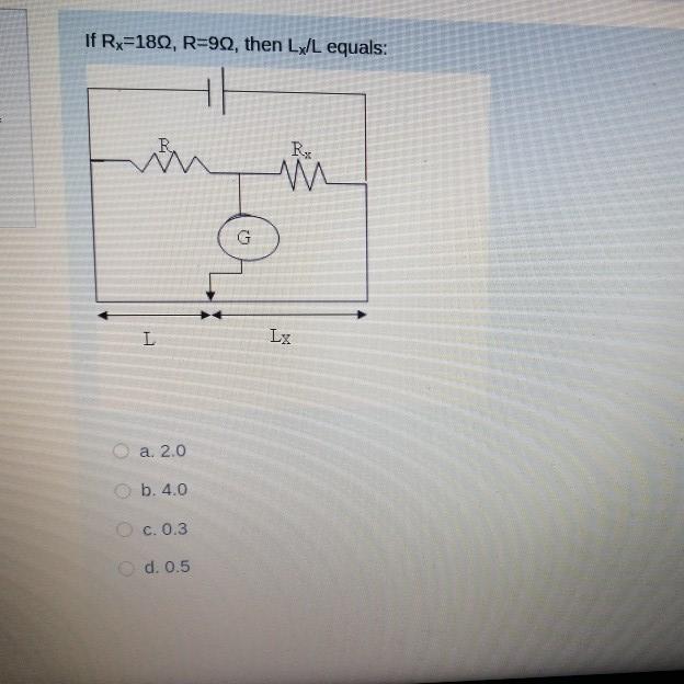 Solved If Rx=1892, R=992, then Ly/L equals: H R. G I Lx a. | Chegg.com