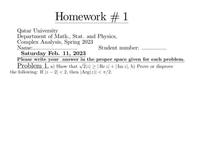 Solved Qatar University Department of Math., Stat. and | Chegg.com