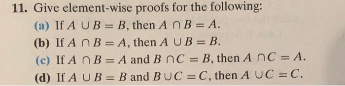 Solved 11. Give element-wise proofs for the following: (a) | Chegg.com