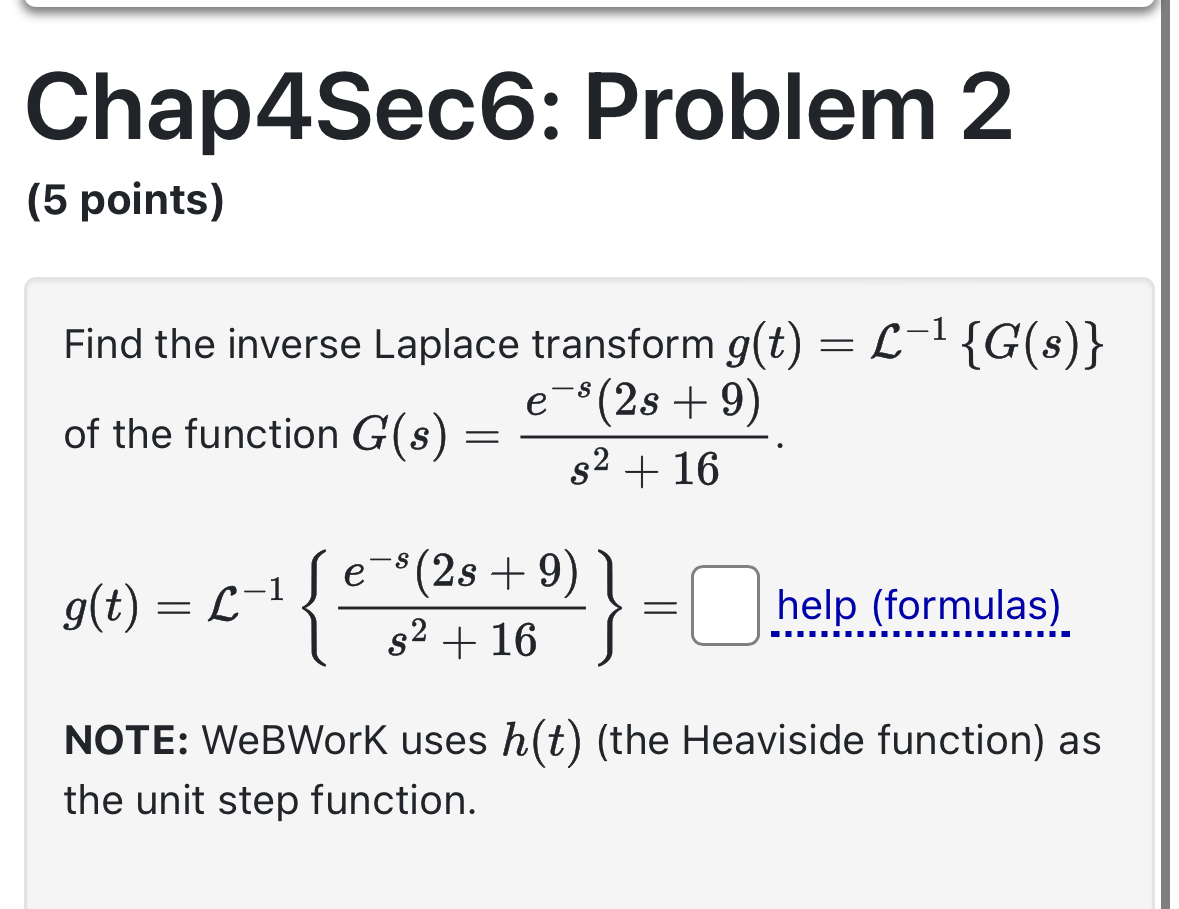 Solved Chap4Sec6: Problem 2(5 ﻿points)Find the inverse | Chegg.com