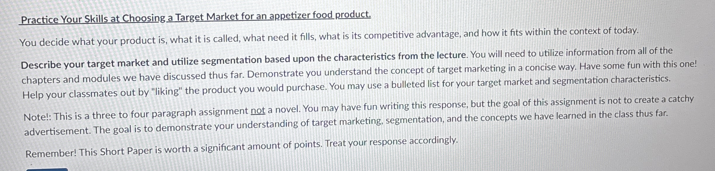 Solved Practice Your Skills at Choosing a Target Market for | Chegg.com