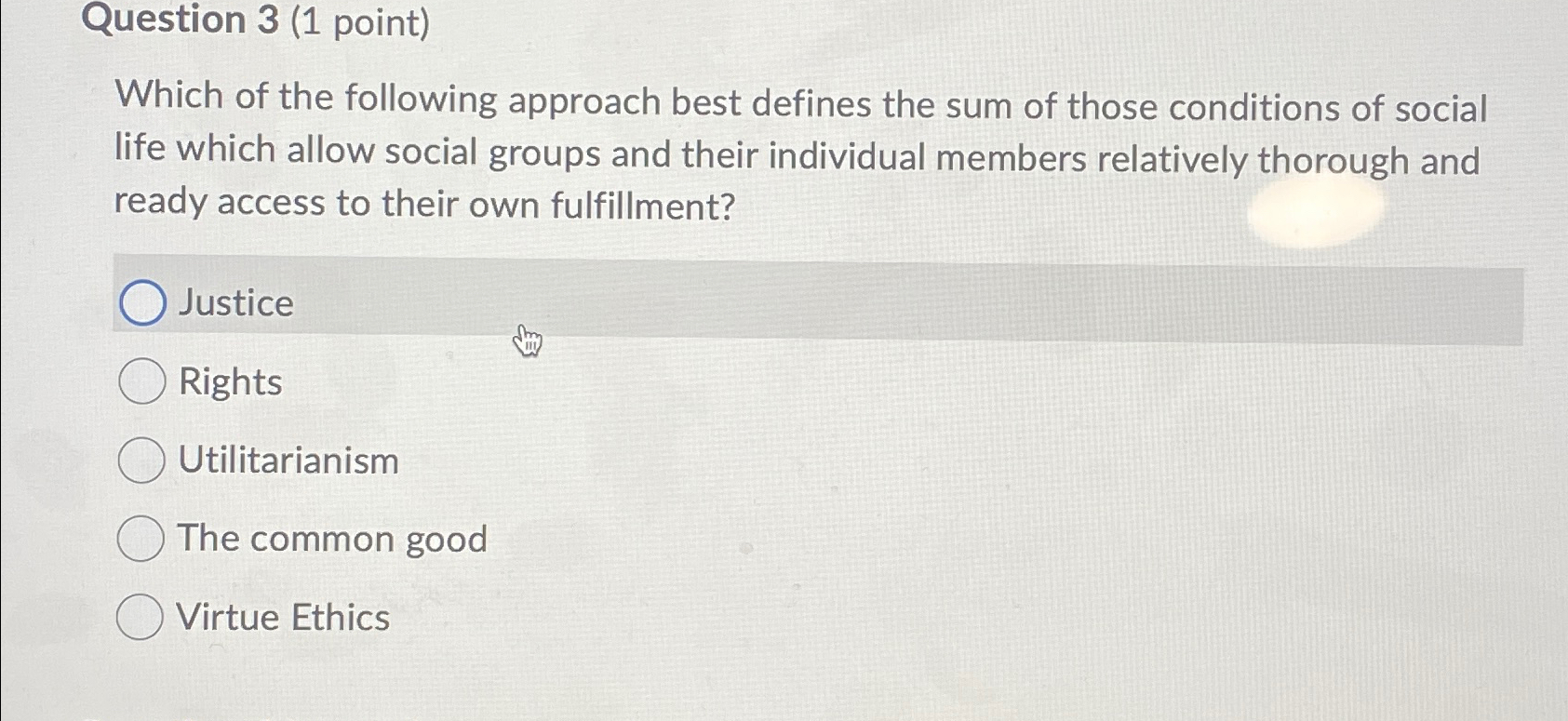 Solved Question 3 (1 ﻿point)Which of the following approach | Chegg.com