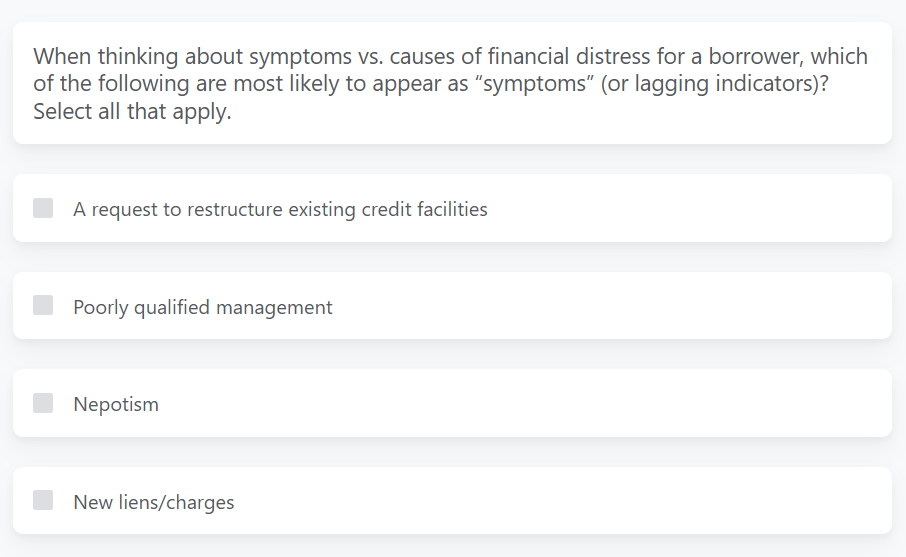 When thinking about symptoms vs. ﻿causes of financial | Chegg.com