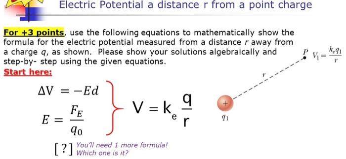 Solved Electric Potential a distance r from a point charge | Chegg.com