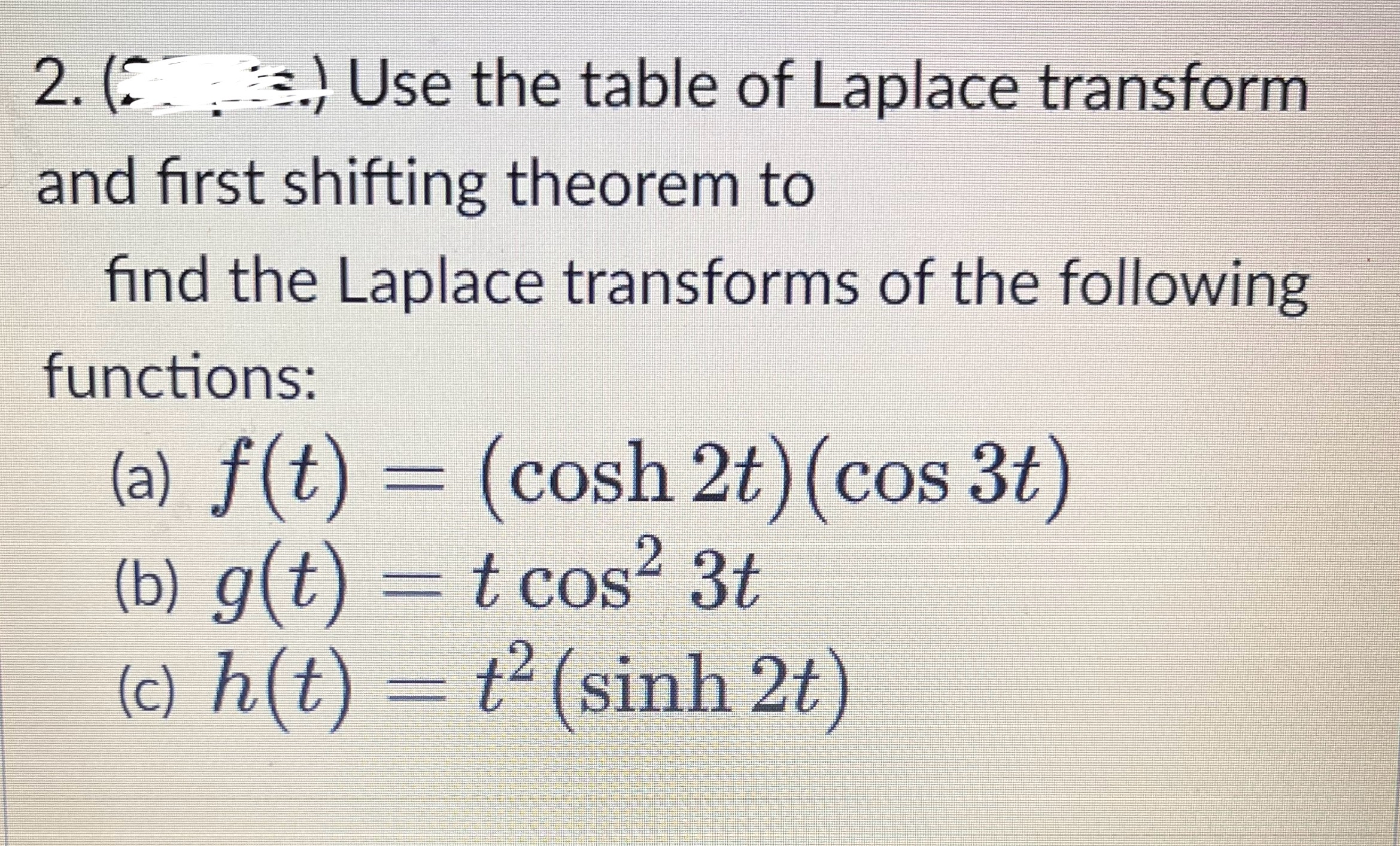 Use the table of Laplace transform and first | Chegg.com