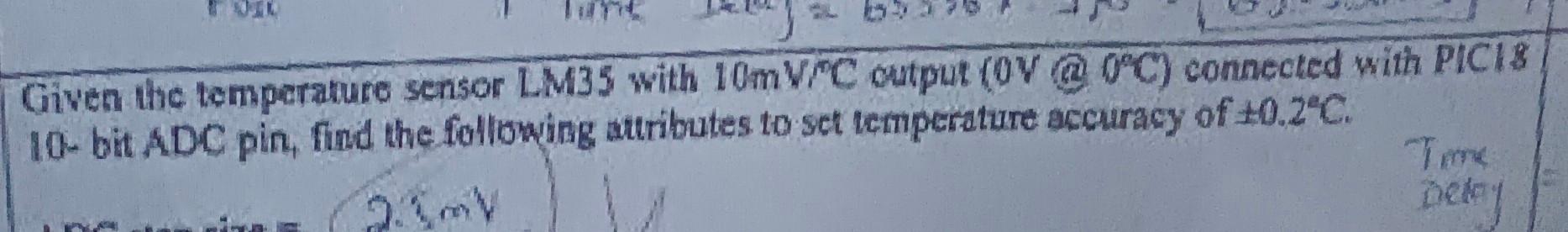 Solved Given the temperature sensor LM35 with 10 m VFC | Chegg.com