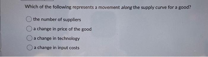 Solved Which of the following represents a movement along | Chegg.com