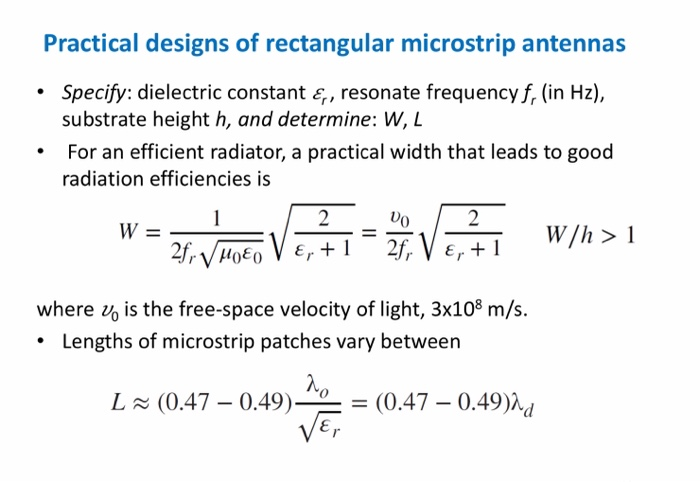 Problem 6. (3 points). Microstrip antenna design | Chegg.com