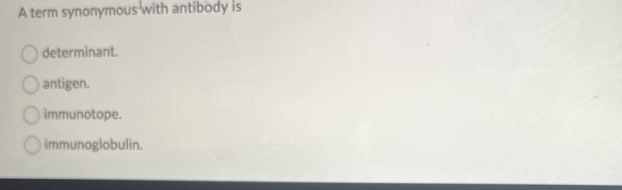 Solved A term synonymous with antibody | Chegg.com