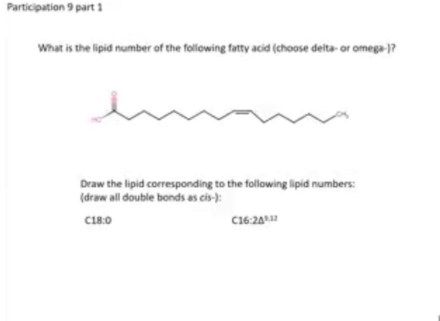 Solved Particlpation 9 ﻿part 1What is the lipid number of | Chegg.com