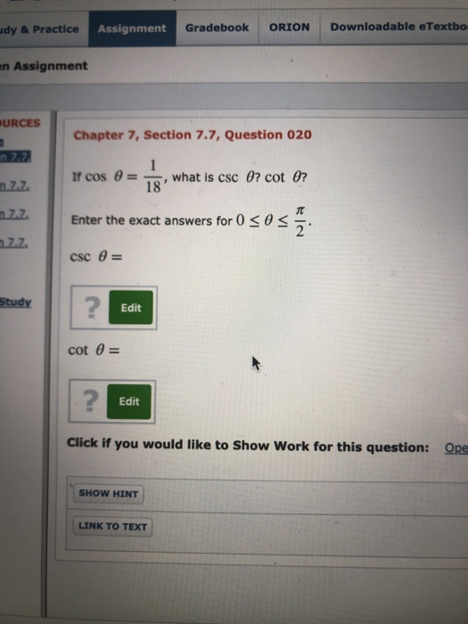 Solved udy & Practice Assignment Gradebook ORION | Chegg.com Solved udy & Practice Assignment Gradebook ORION | Chegg.com