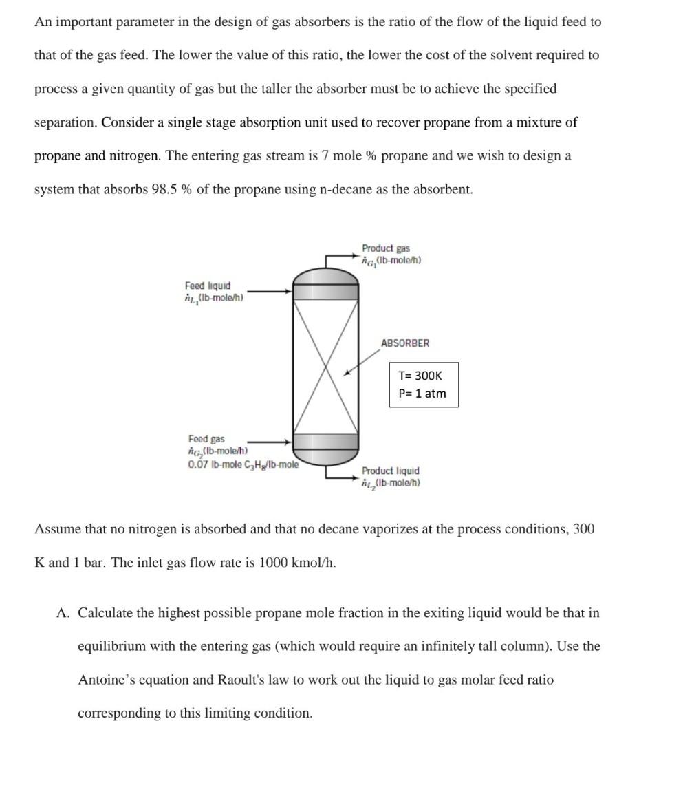 Solved An important parameter in the design of gas absorbers | Chegg.com