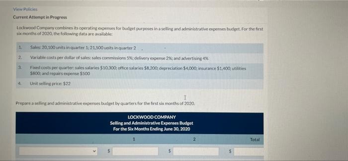 Solved View Policies Current Attempt in Progress tockwood | Chegg.com