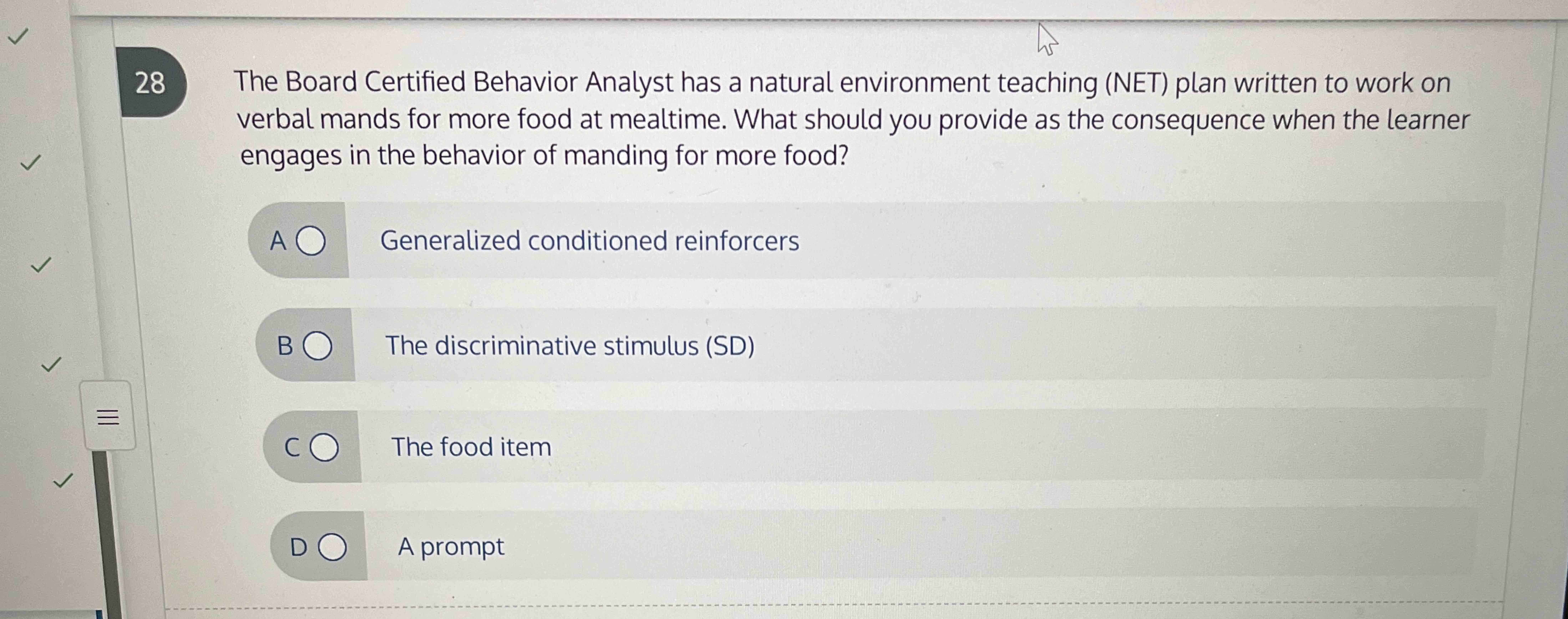 Solved The Board Certified Behavior Analyst has a natural | Chegg.com