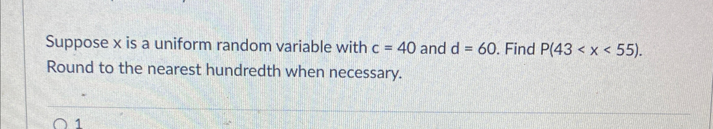 Solved Suppose X ﻿is A Uniform Random Variable With C 40