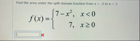Solved Find the area under the split-domain function from | Chegg.com