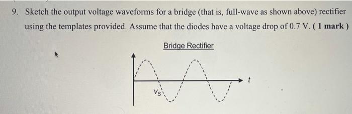 Solved 9. Sketch the output voltage waveforms for a bridge | Chegg.com