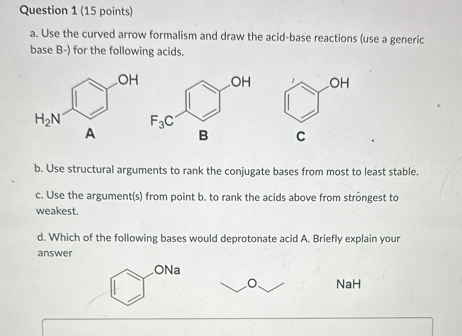 Solved Question 1 (15 ﻿points)a. ﻿Use the curved arrow | Chegg.com