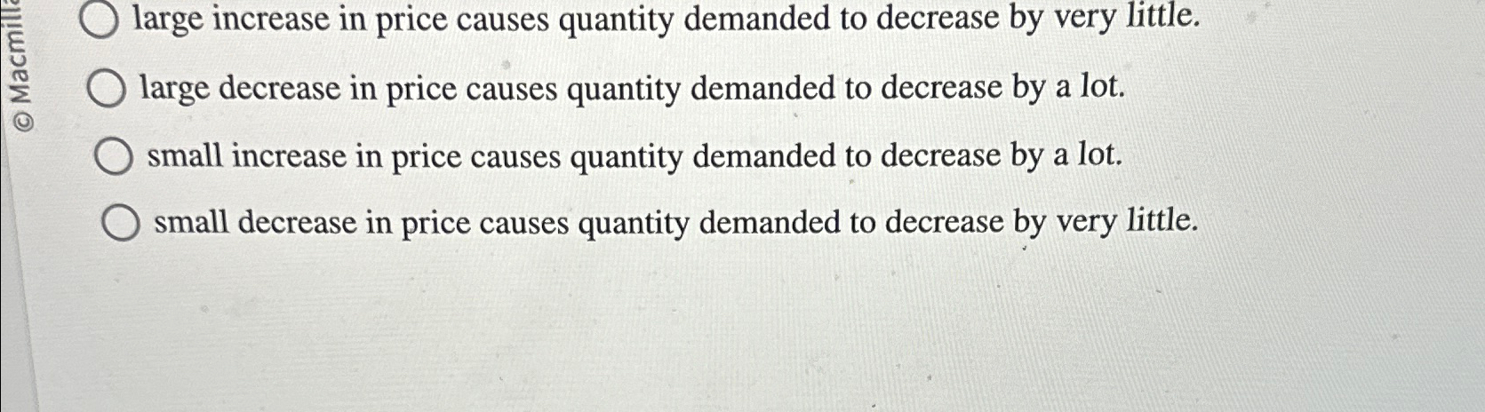Solved large increase in price causes quantity demanded to | Chegg.com